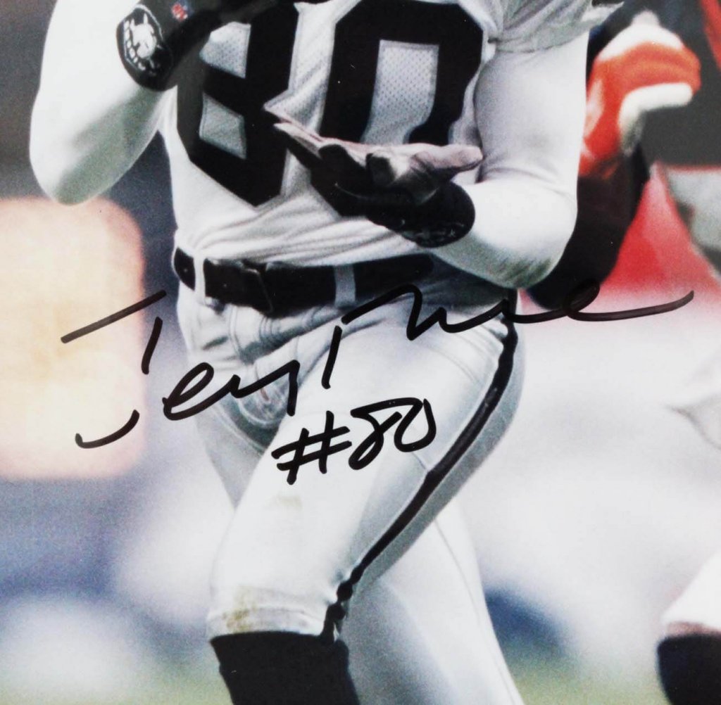Jerry Rice Signed Photo Display Raiders – COA – Memorabilia Expert