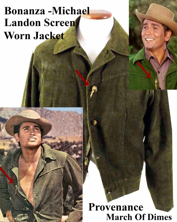 Michael Landon - 'Bonanza' Screen Worn Jacket COA 100% Authentic Team ...