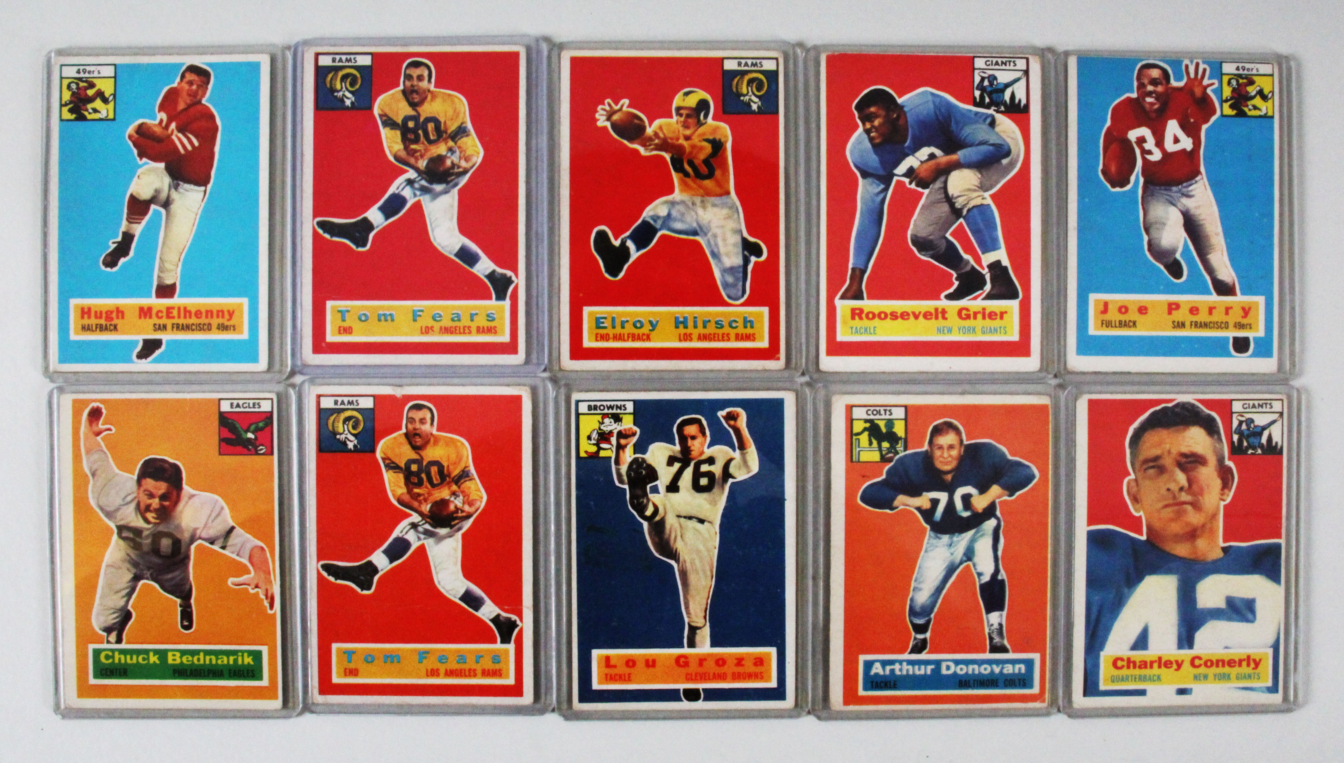 Vintage Football Card Lot (38) Incl. HOFers 1956 Topps, 1960 Fleer etc ...