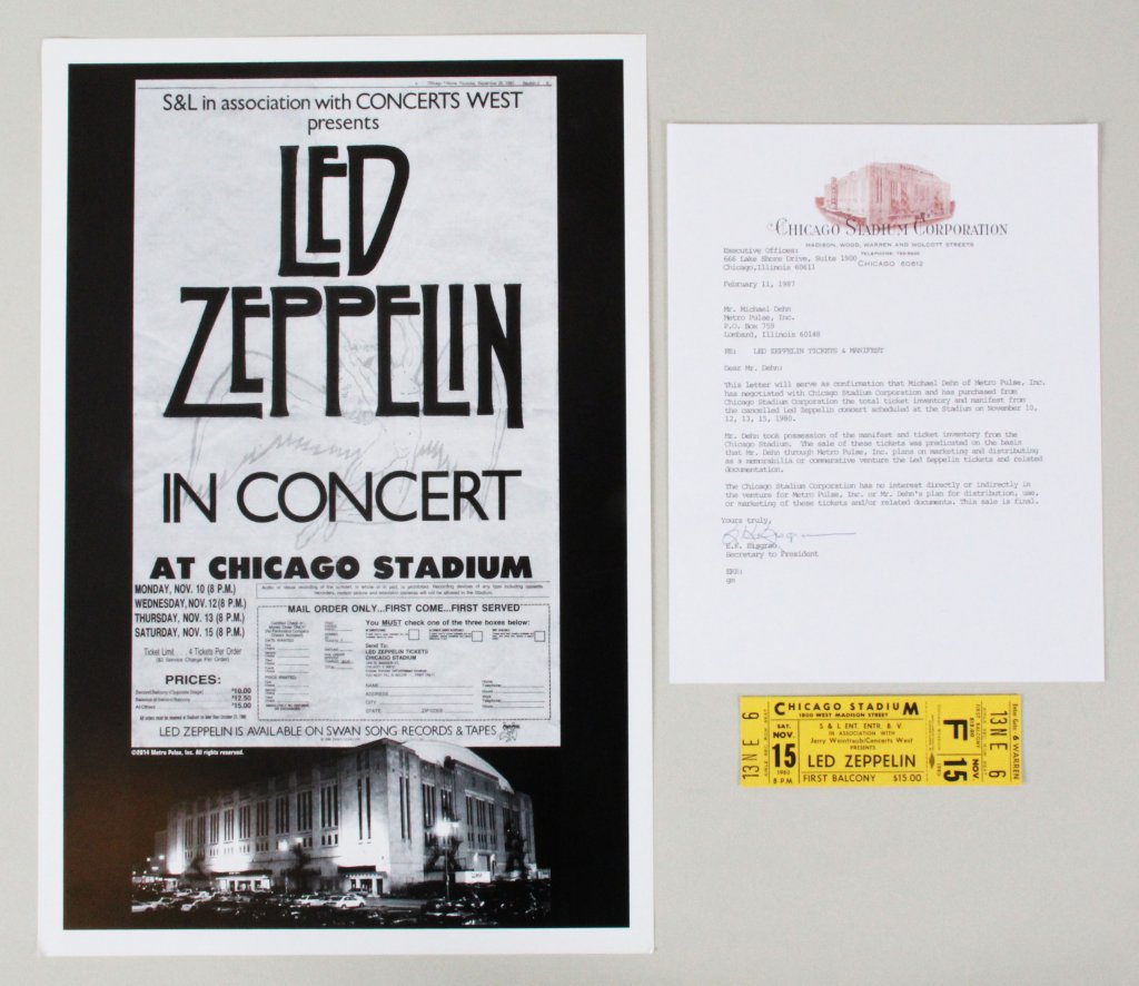 Led Zeppelin Poster & Ticket Chicago – Memorabilia Expert